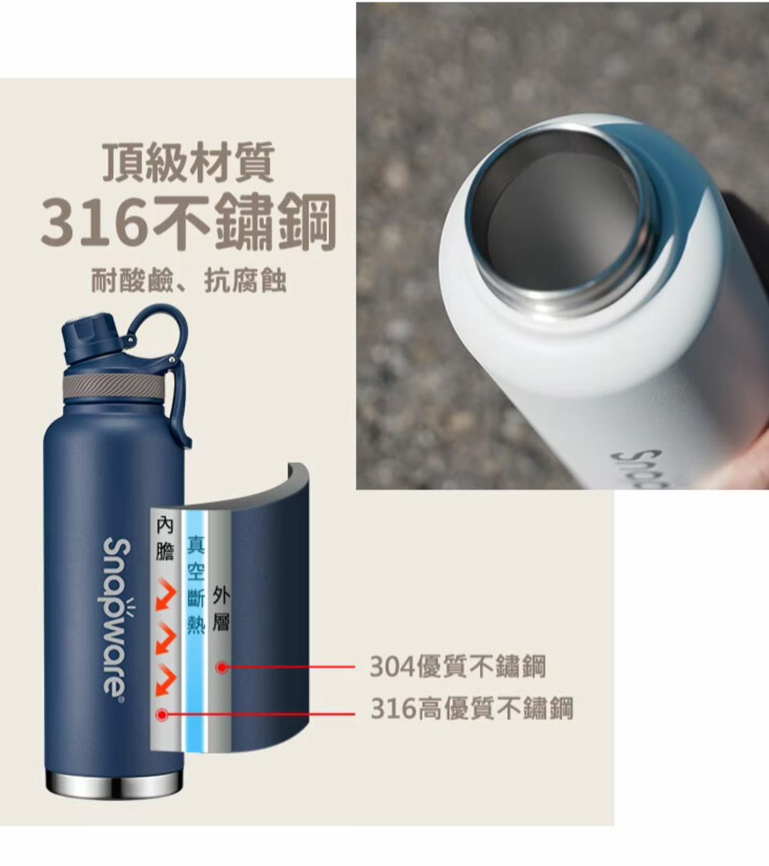🔥全蝦皮最便宜🔥【下單送贈品】康寧 Snapware 316不鏽鋼保溫保冰運動瓶1520ML 大容量水壺 快速出貨附發票 | 蝦皮購物
