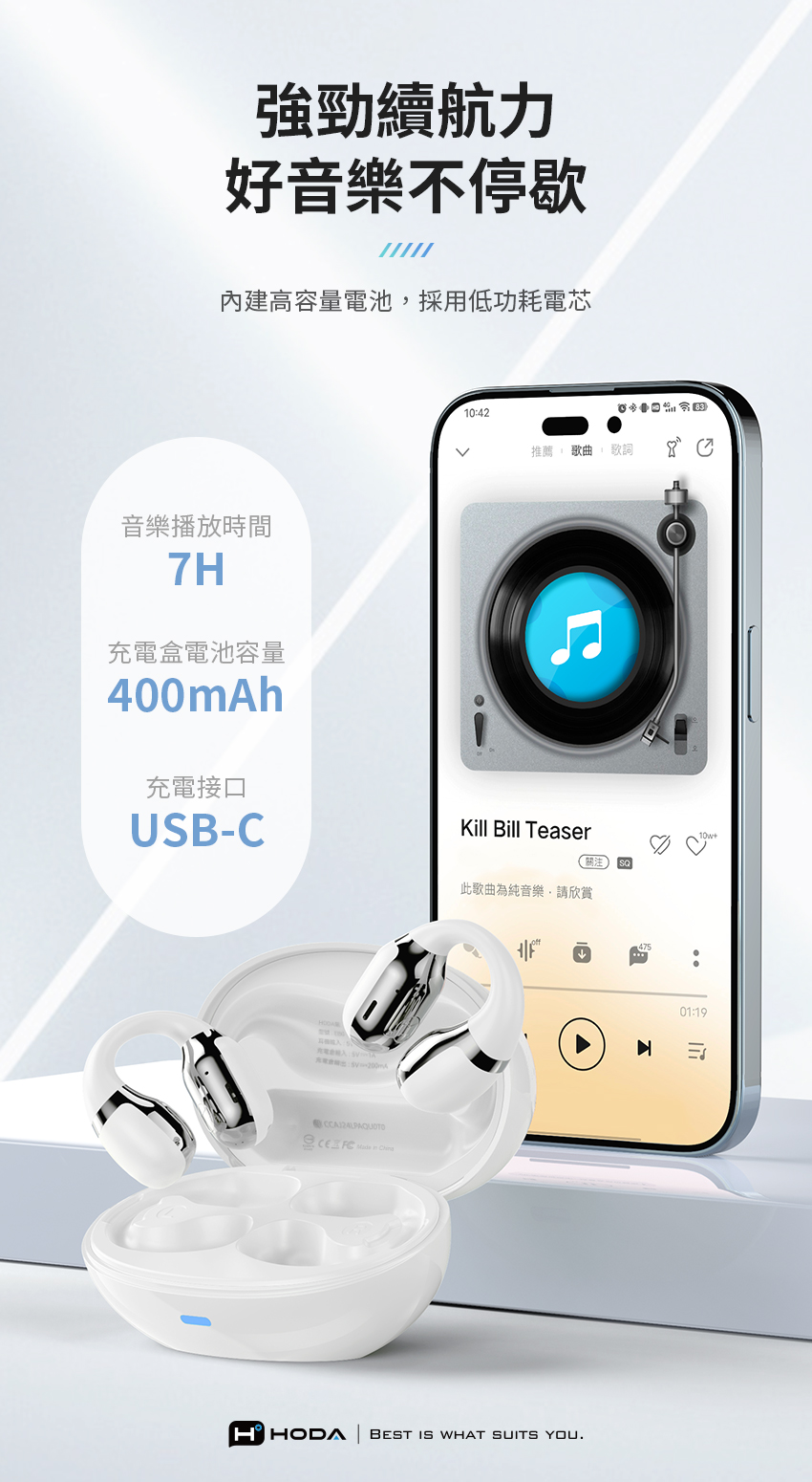 HODA 氣傳導 OWS 藍牙耳機 藍芽耳機 無線耳機 耳機 耳夾式耳機 骨傳導耳機 運動耳機 | 蝦皮購物