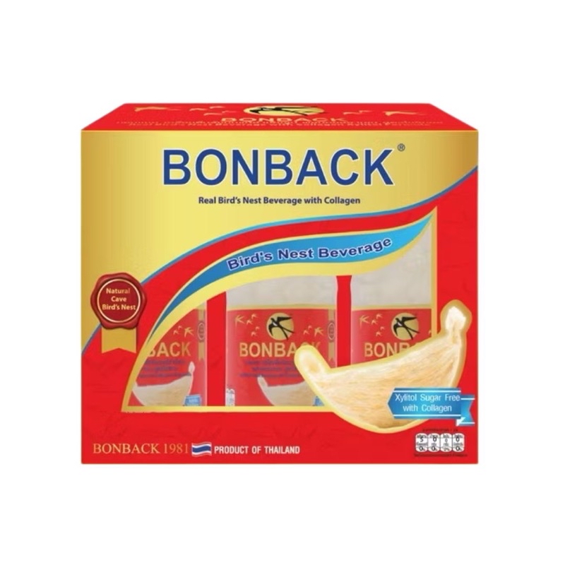 現貨•免運｜泰國🇹🇭Bonback 燕窩膠原蛋白（減糖版 0%）200ml*6入/泰國代購 | 蝦皮購物