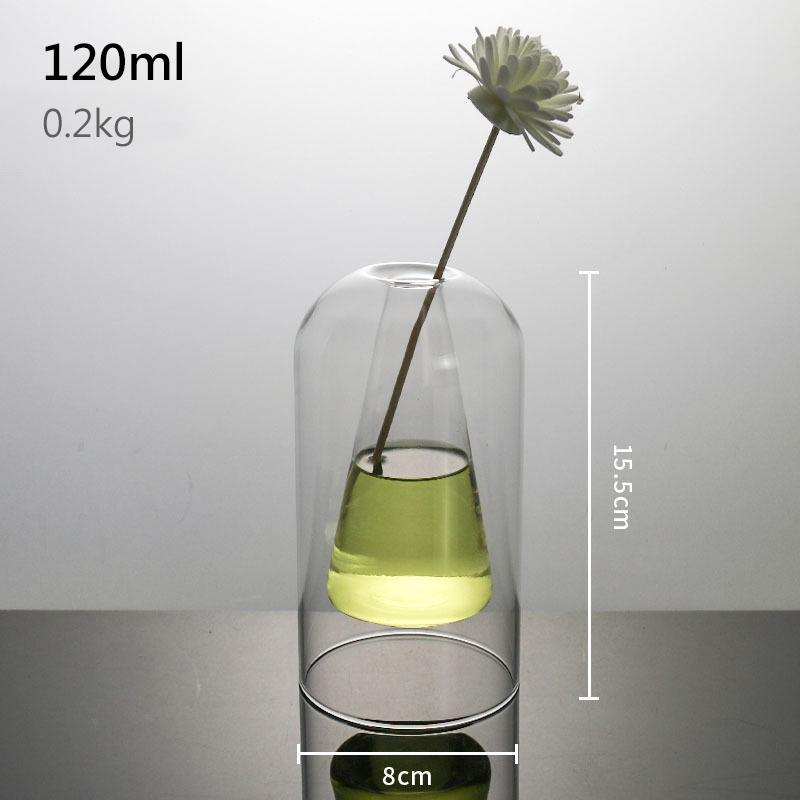 120ml 雙層玻璃擴香瓶 花瓶 ☆ VITO zakka ☆ 擴香 香薰 玻璃空瓶 擴香瓶 香薰瓶 玻璃瓶 玻璃花瓶 | 蝦皮購物