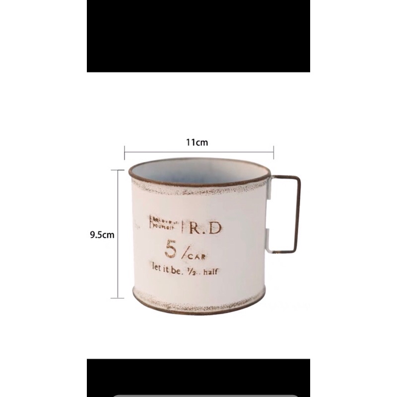 zakka ins 雜貨做舊鐵藝鐵皮室內花園裝飾 做舊水杯茶杯花盒 多肉花盆 庭園裝飾5/CAR | 蝦皮購物