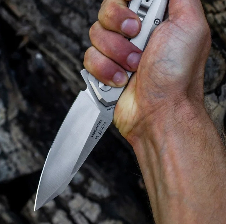 RUIKE 折疊工具刀 不鏽鋼柄 14C28N鋼材 P135-SF 詮國 | 蝦皮購物