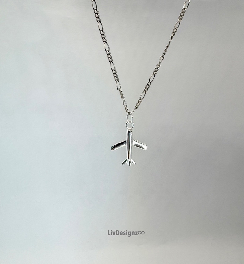 LivDesignz | 現貨 | 義大利925純銀項鍊 | 純銀飛機 | 機翼直徑約1.5公分｜附絨布盒 | 蝦皮購物
