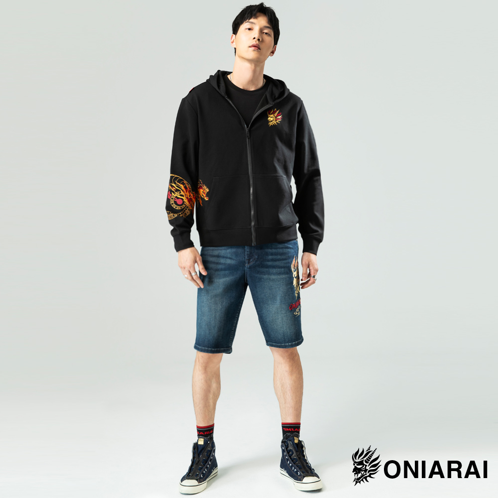 BLUE WAY 鬼洗 ONIARAI - 男款 和藝術聖獸龍劍針織連帽外套 | 蝦皮購物
