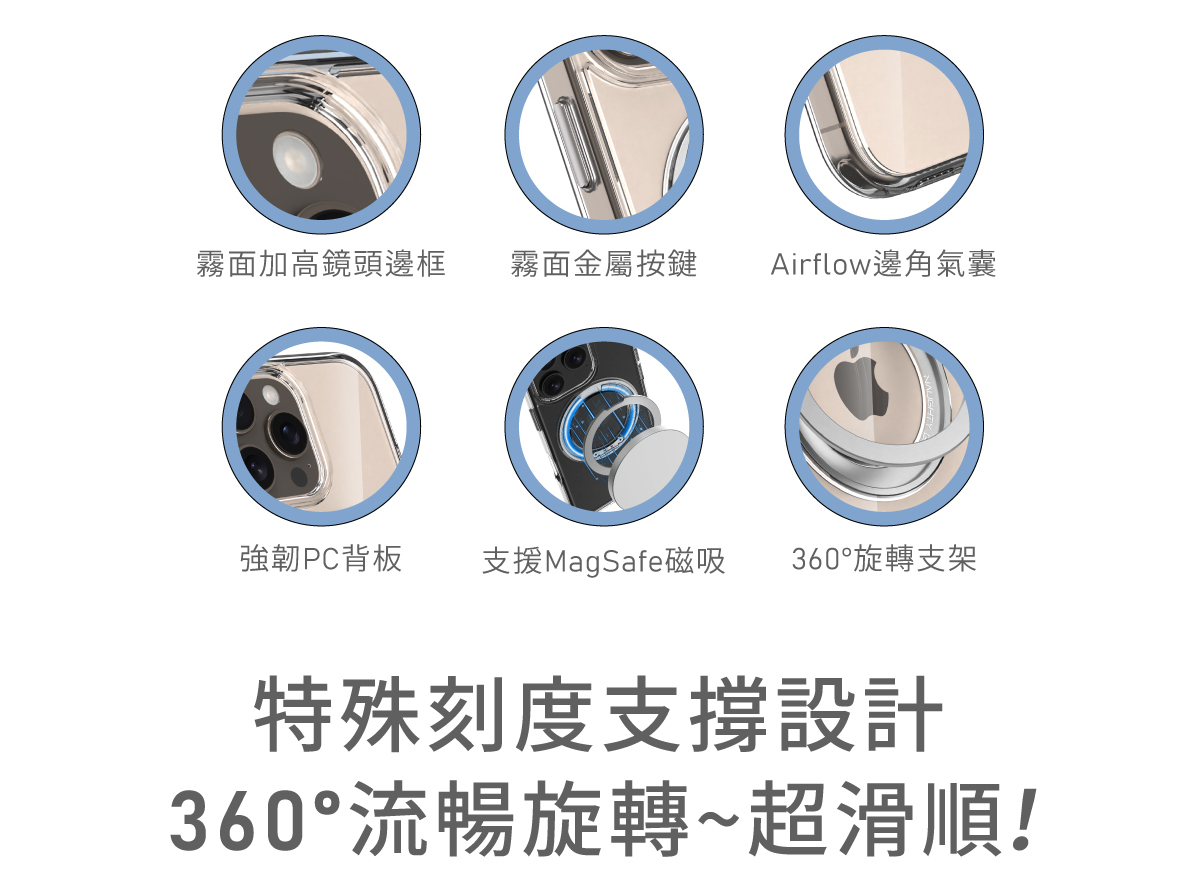 【頑皮鬼】Spinner 360° 磁吸旋轉手機殼｜支援MagSafe磁吸｜透明款｜i15-i16 | 蝦皮購物