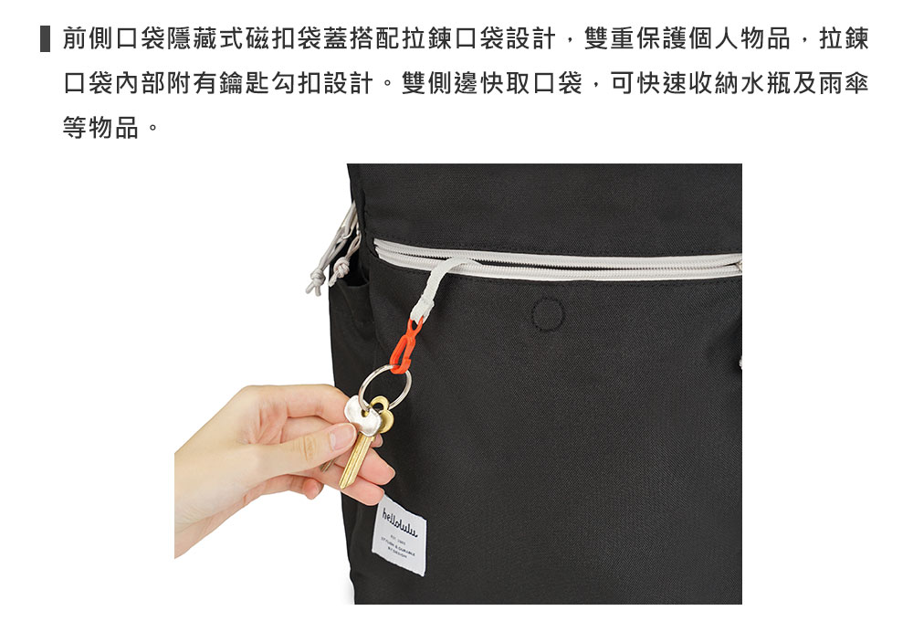 Hellolulu CATE 休閒後背包 黑/深藍 可裝14吋以下筆電 適合日常 | 蝦皮購物