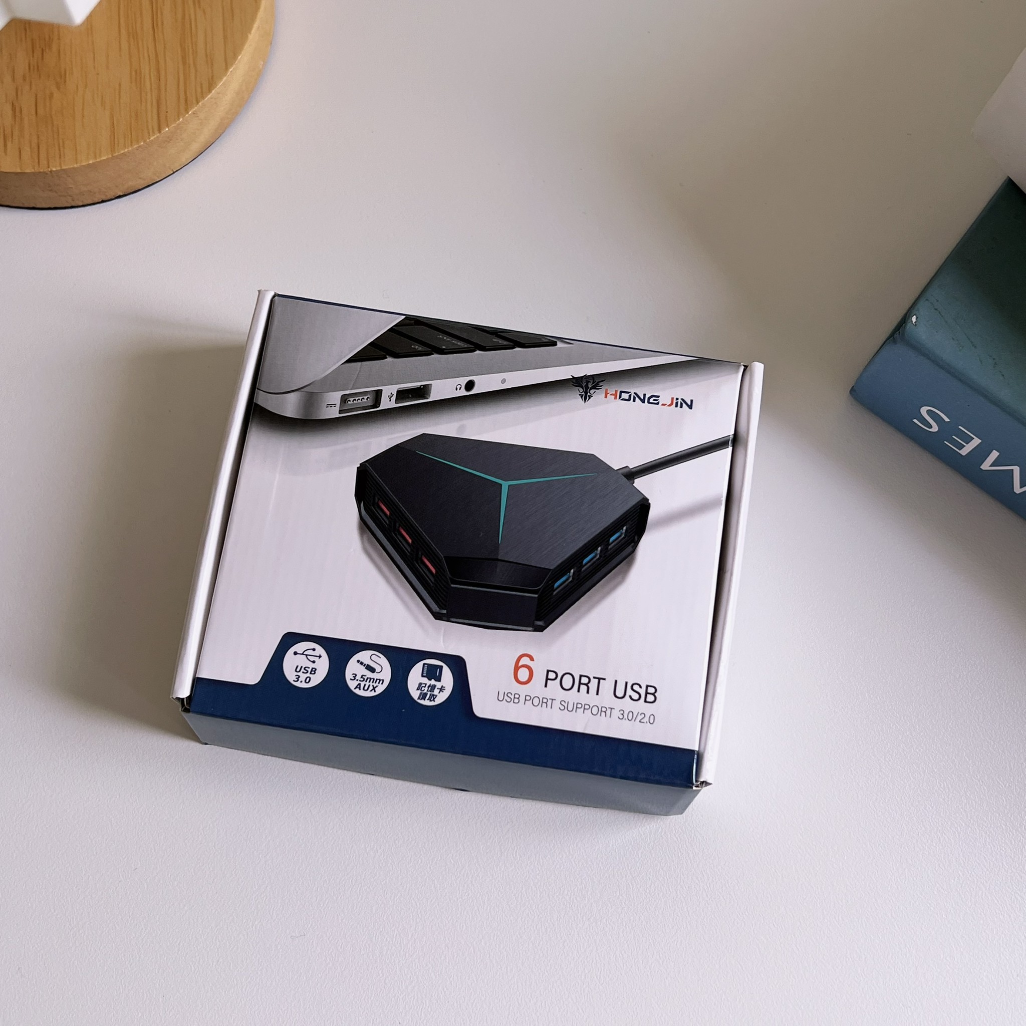 宏晉 H6 多功能集線器 USB3.0 AUX孔 MIC孔 讀卡機 HUB 熱插拔 即插即用 6個USB-A孔 | 蝦皮購物