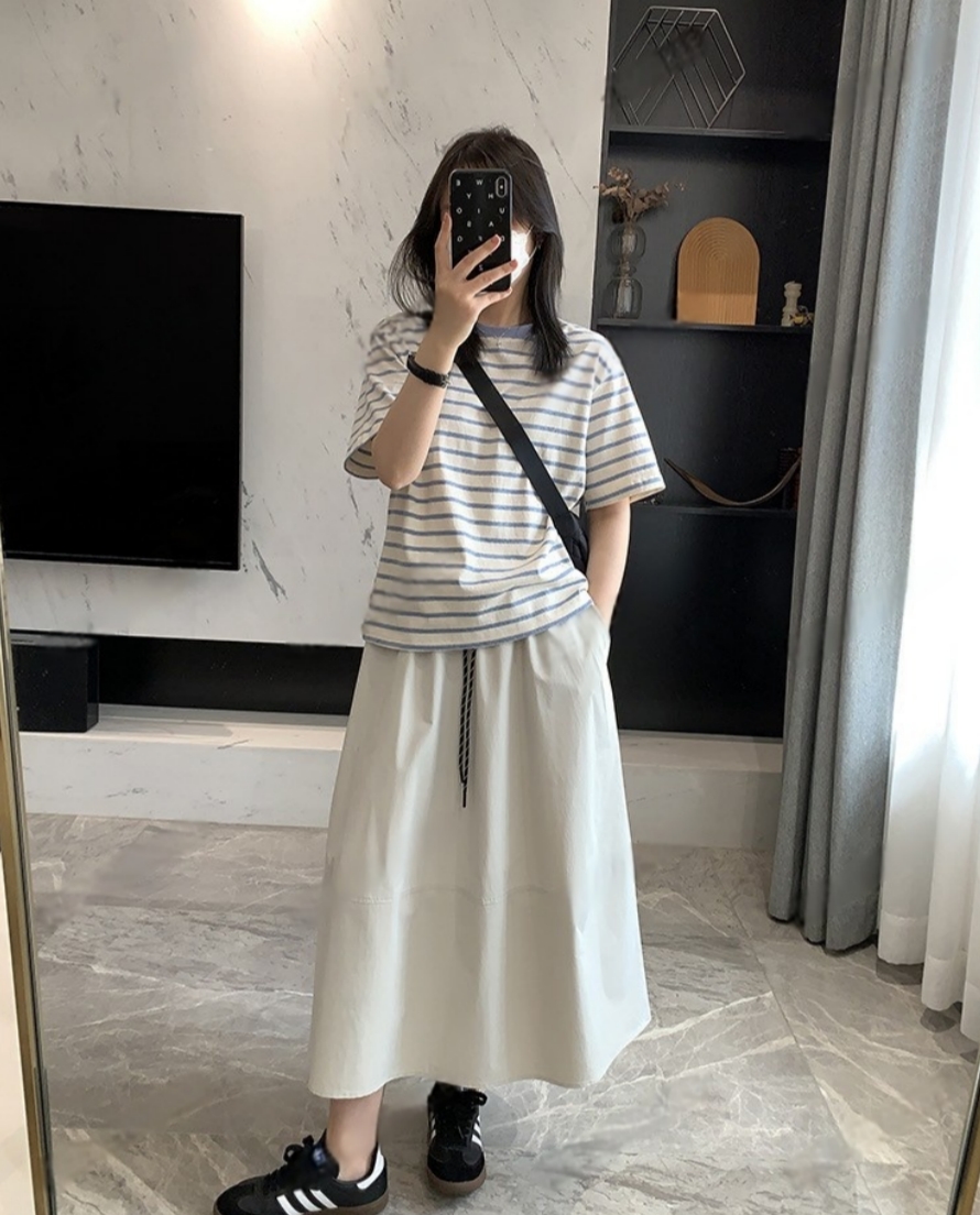 NANAS【F04103】Cutie ⚆ᴥ⚆ dog 夏季透氣麻感棉條紋刺繡狗狗百搭t恤 特價 現貨+預購 | 蝦皮購物