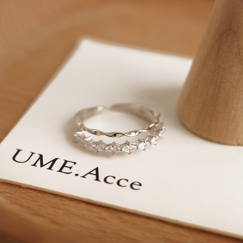 [全純銀.戒指]皓旋 雙層戒指 【UME】S925純銀戒指/可調戒圍戒指 | 蝦皮購物