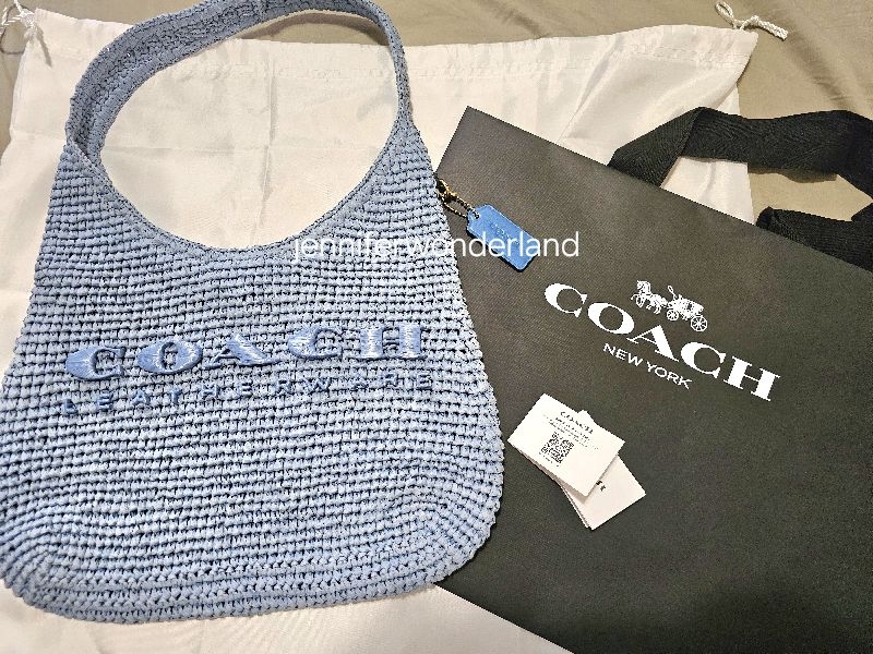 美國代購 Coach Brooklyn Small Straw Shoulder Bag新款編織包 | 蝦皮購物