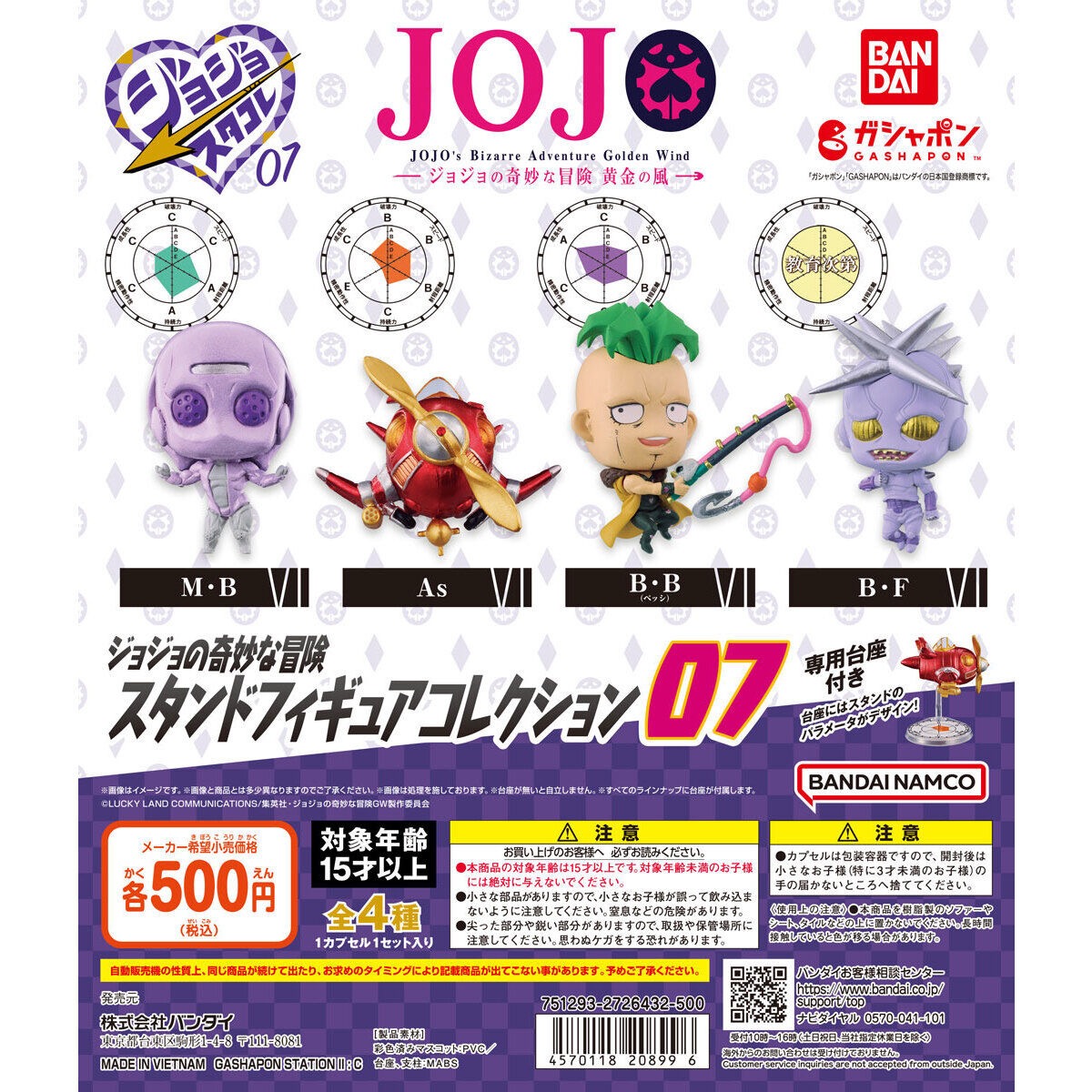 【扭蛋俱樂部／現貨】萬代JOJO奇妙冒險 黃金之風 替身公仔P7 憂鬱藍調 史密斯飛船 海灘男孩 娃娃臉 全四種 | 蝦皮購物