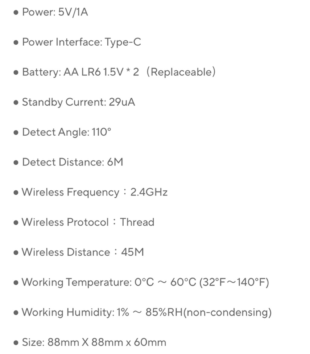 MATTER OVER THREAD PIR MOTION SENSOR 塗鴉系統 移動感應器 光照 明亮度感應 3C | 蝦皮購物
