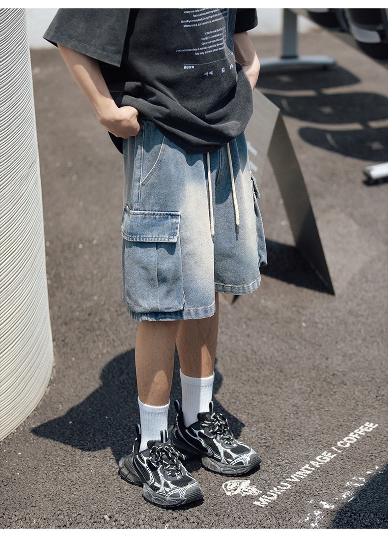 【K-2】outdoor 復古水洗 牛仔工作褲 牛仔短褲 牛仔褲 水洗 工作褲 工裝 山系 短褲 復古褲子【W2257】 | 蝦皮購物