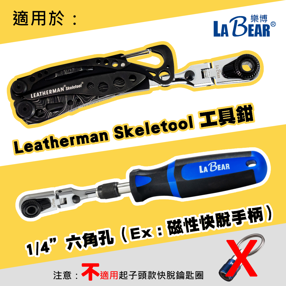 【Labear】扁型1/4" HEX棘輪頭 72齒 角度鎖定 2分扁起子頭組 工具鉗可裝 多功能棘輪頭 兩用扁起子 帶磁 | 蝦皮購物