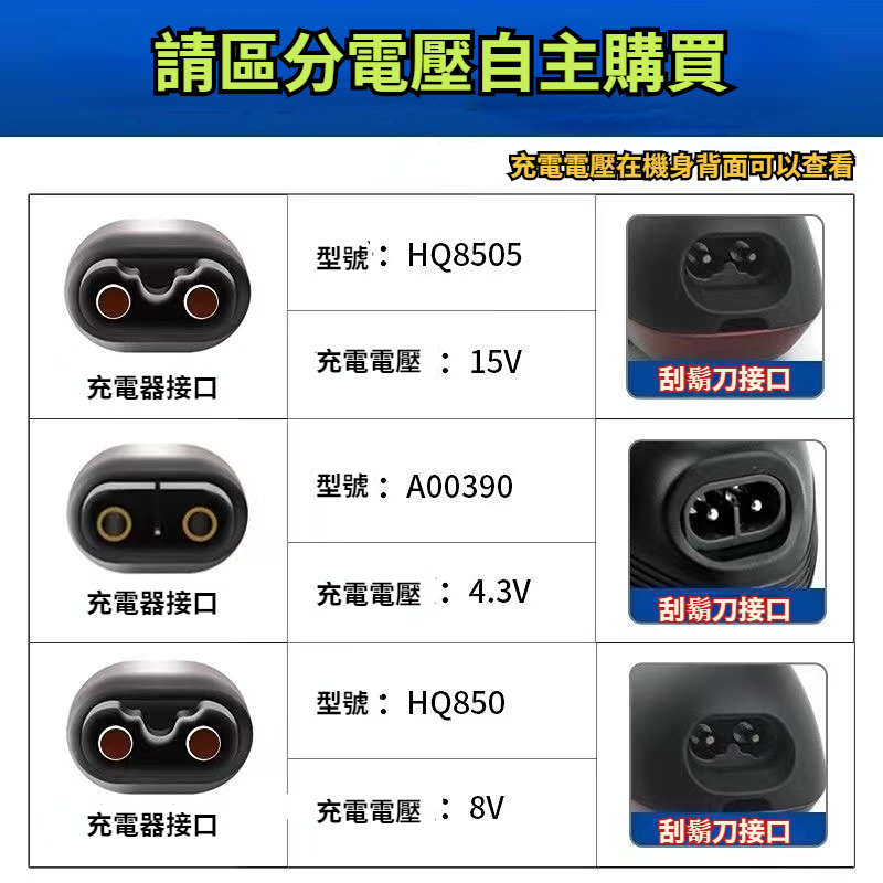 【隔日達】飛利浦刮鬍刀充電器 A00390 4.3V HQ850 8V HQ8505 15V 5V 1A USB充電線 | 蝦皮購物