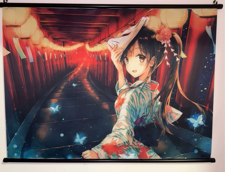 【43小舖】Hiten 浴衣和面具 伏見稻荷大社 A1特大掛軸｜HitenKei｜原創｜飛天｜掛畫｜掛布｜掛軸｜絕版品 | 蝦皮購物