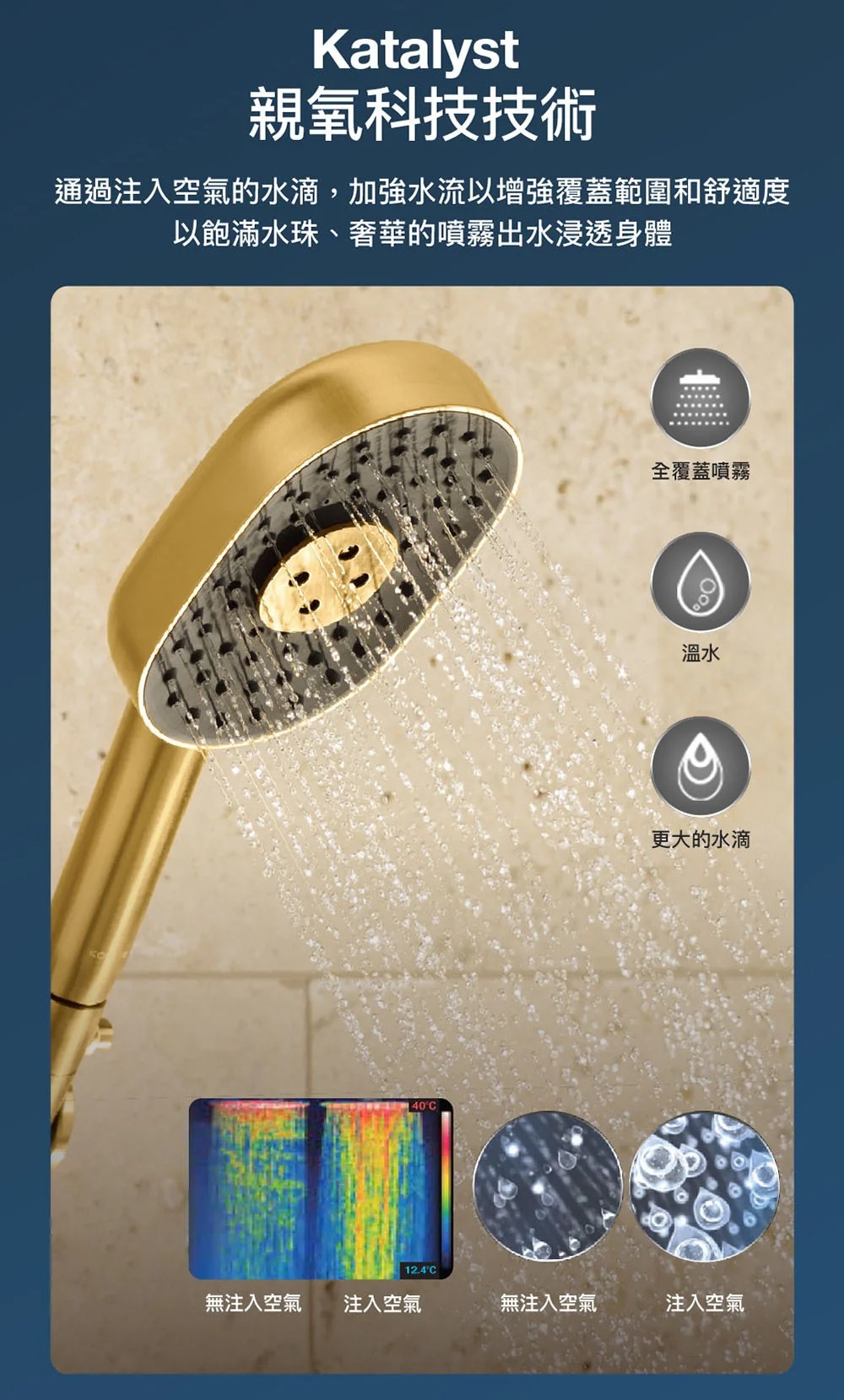 KOHLER K-26284T Statement 手持蓮蓬頭(鉻色/羅曼銀/法蘭金/摩登金/霧黑) | 蝦皮購物
