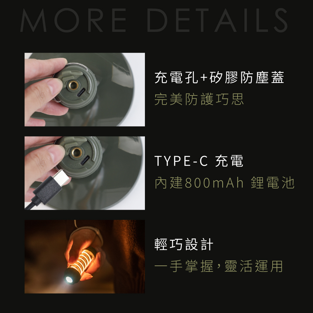 【KINYO 耐嘉】小燈塔百變螺旋露營燈 CP-079 IPX6防水 超長續航 手電筒+氣氛燈 LED燈 type-c | 蝦皮購物