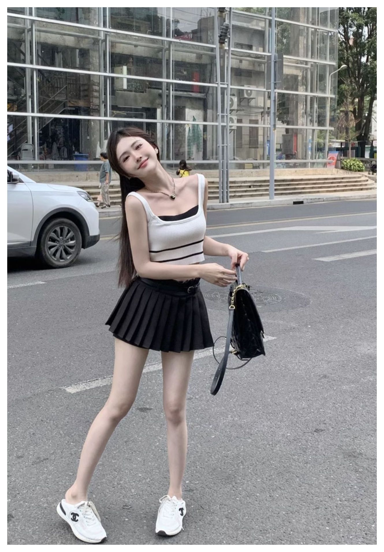 【PAPI】假兩件針織背心 春夏新款韓系INS性感貼身露肩上衣 短版上衣 吊帶背心 內搭背心 女裝批發價【09002】 | 蝦皮購物