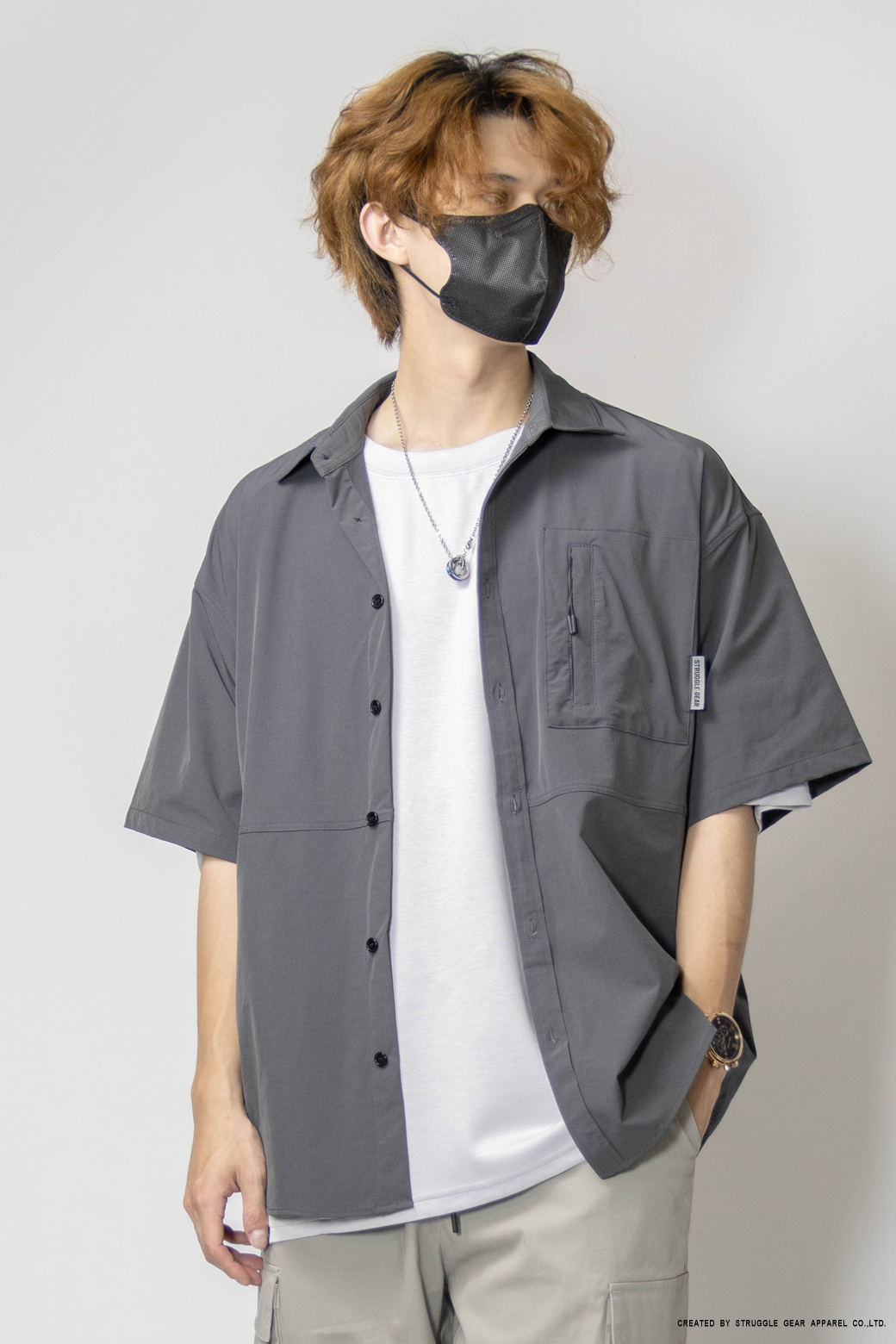 【S.G】機能工裝 登山布 涼感寬版襯衫「鐵灰」M~XL｜官方旗艦店 98839-78 | 蝦皮購物