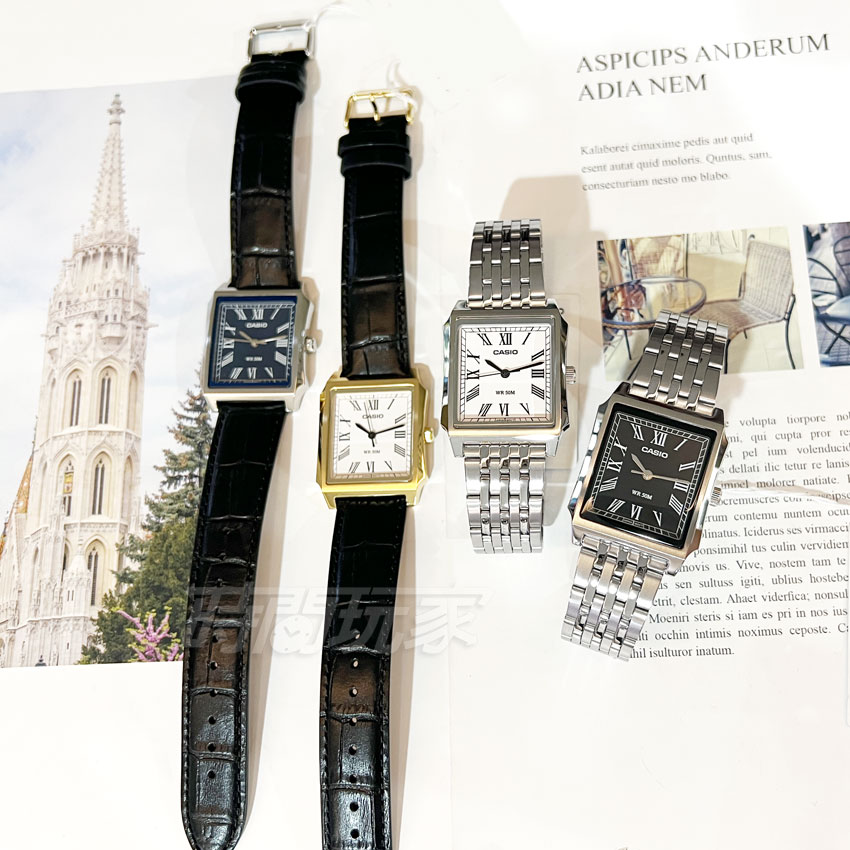 CASIO卡西歐 MTP-B190 原價3000 復古 簡約指針 不銹鋼 防水 手錶 方形錶【時間玩家】 | 蝦皮購物