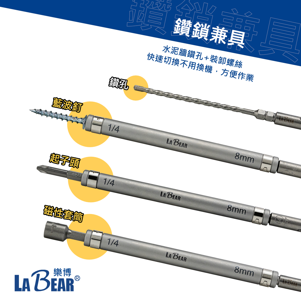 【LaBear】鑽兼鎖套管組 不掉釘套管 SDS水泥鑽 SDS-Plus 四溝圓柄 鑽鎖組 藍波釘適用 | 蝦皮購物