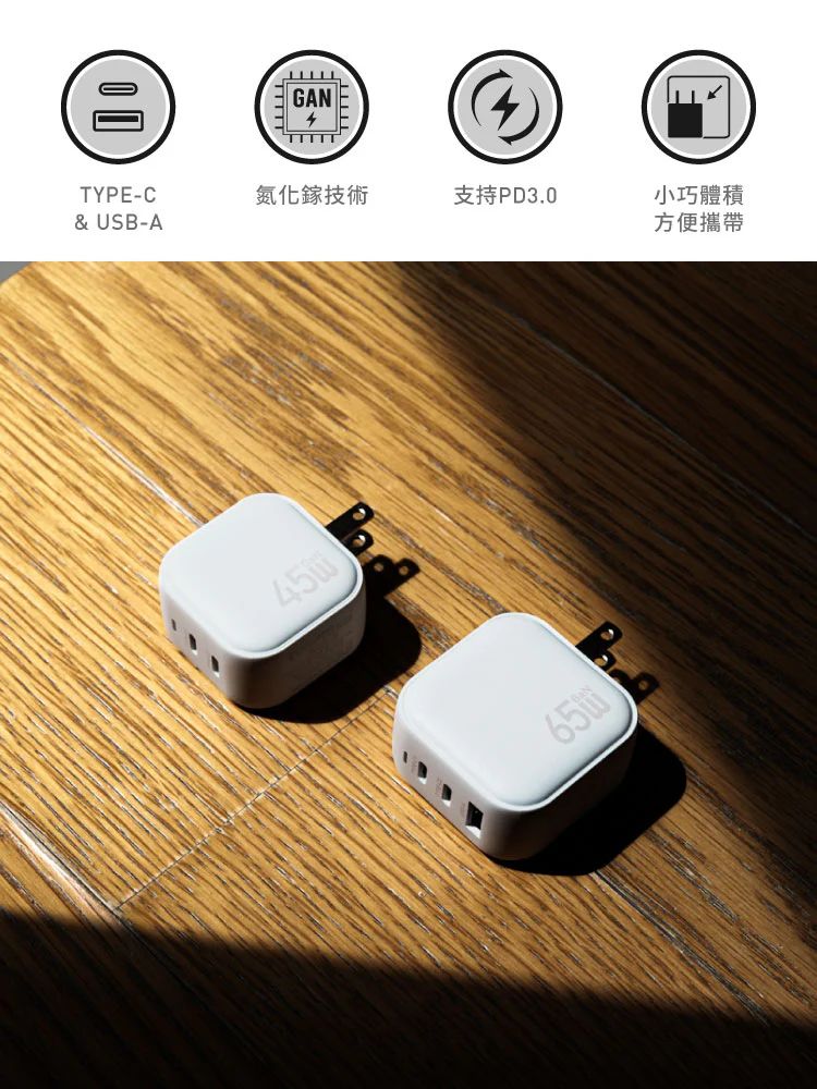 solide 索力得 Block 45W GaN氮化鎵雙孔快充頭 | 蝦皮購物
