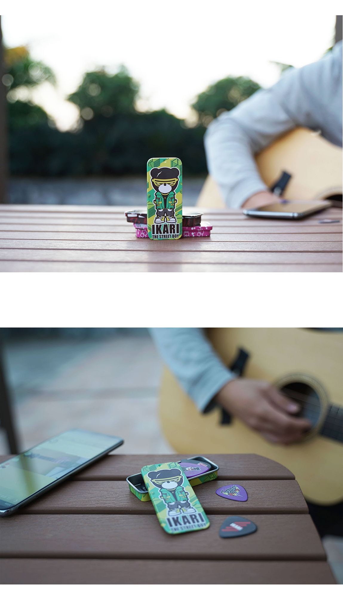 【夢成音樂中心】IKARIKUMA 彈片收納盒 炫彩鐵盒造型 彈片盒 PICK收納 交換禮物 現貨供應 | 蝦皮購物