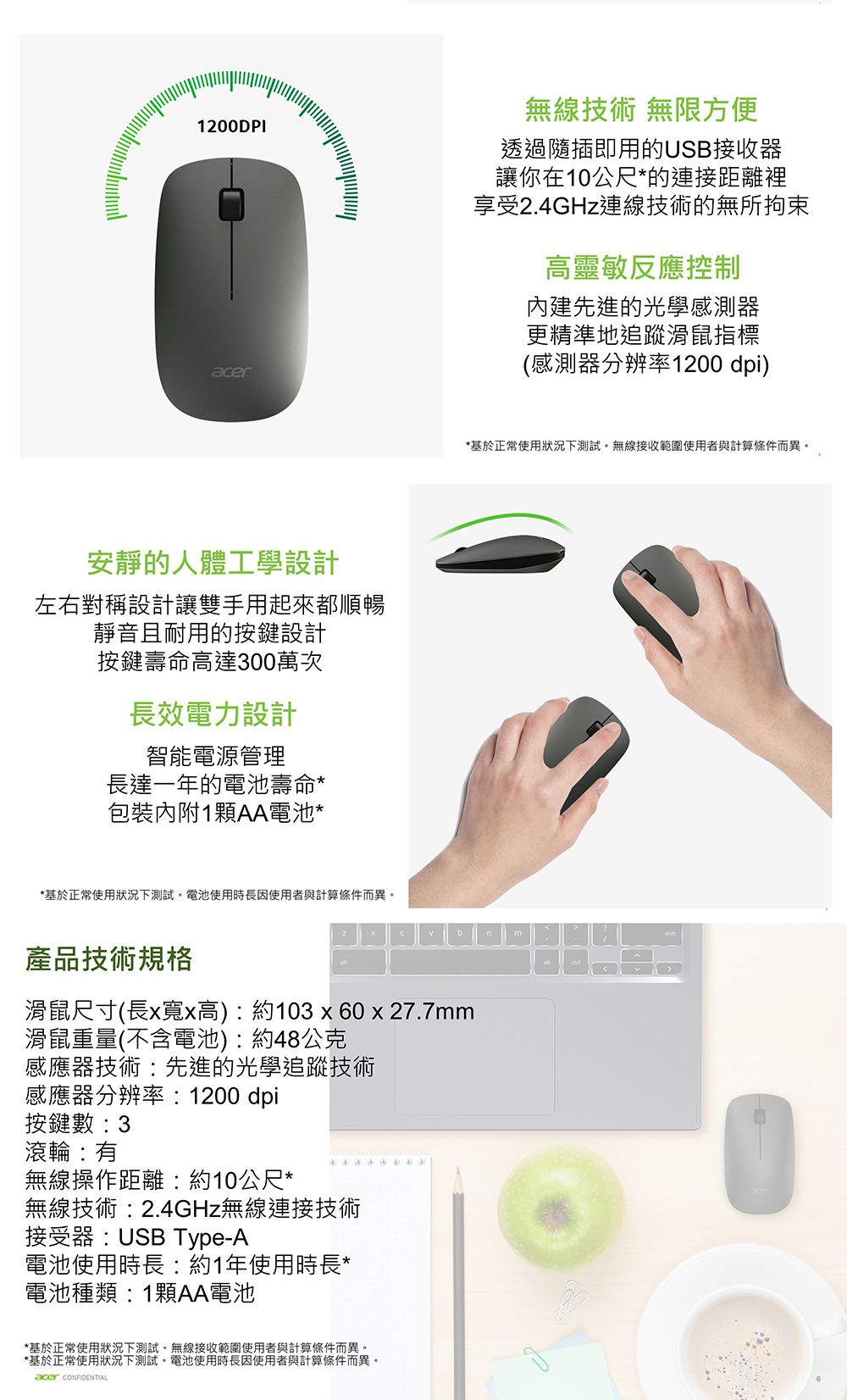 acer Wireless RF2.4G 無線滑鼠 | 蝦皮購物