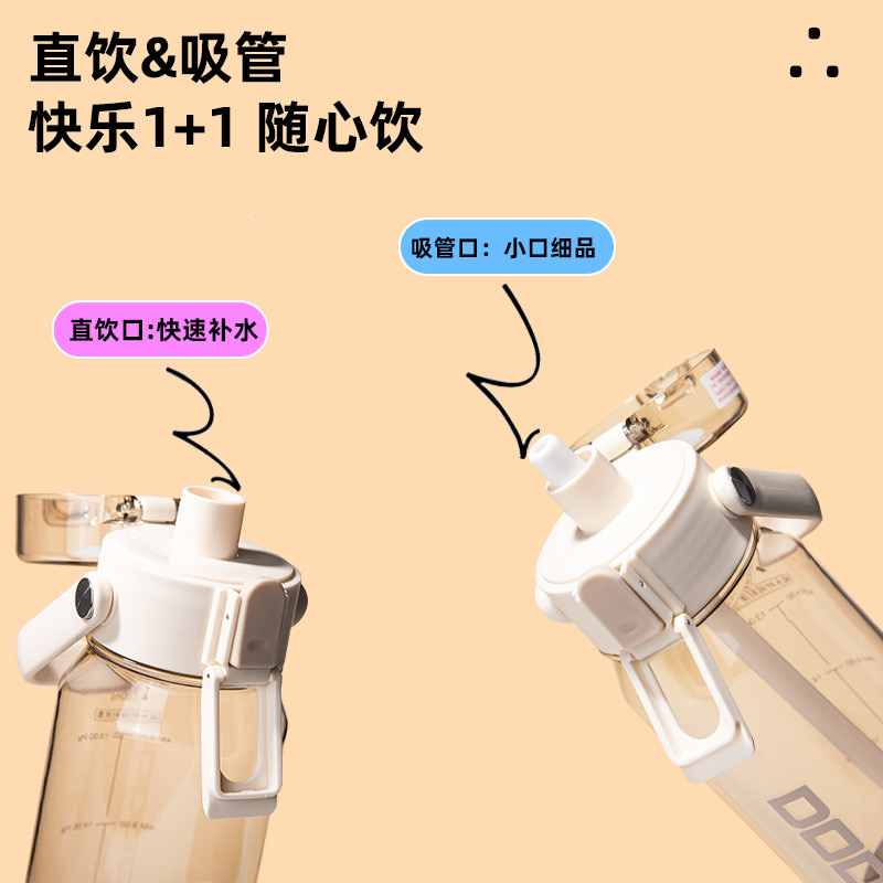 道奇雅致隨手運動杯 TRITAN耐溫手提吸管水壺 780ml安全鎖一鍵彈蓋雙飲式吸管防漏水壺 手提旋轉蓋彩色透明運動水壺 | 蝦皮購物