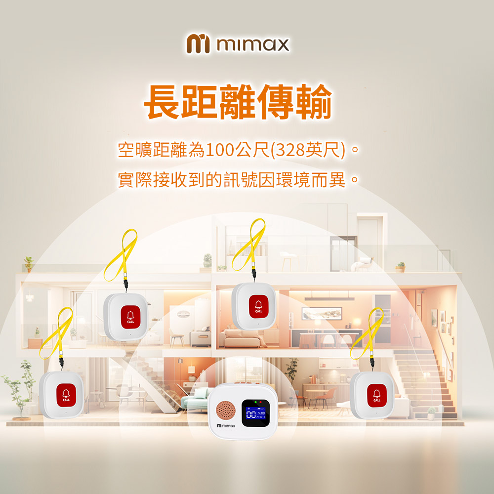 mimax米覓 智能呼叫器 老人呼叫警報器 求救鈴 呼叫器 居家警報器 感應器 門鈴 看護鈴 手機APP控制 | 蝦皮購物