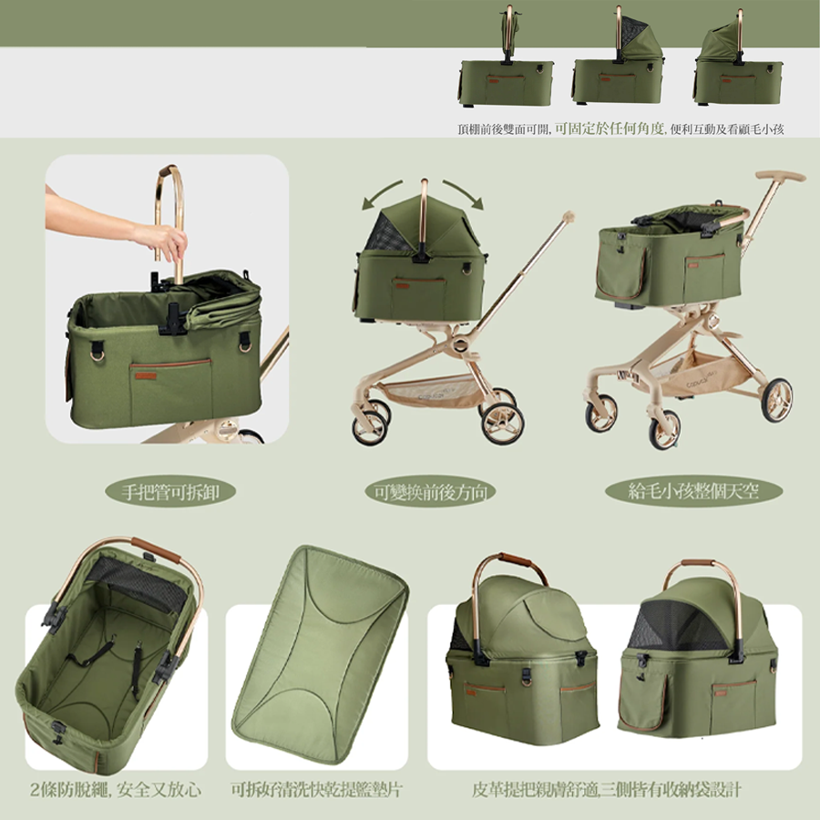 【喵吉宅配免運】Capucci Pet 卡普奇 夢幻城堡寵物推車(科技灰)一鍵式收折 寵物推車 狗狗推車 貓咪推車 | 蝦皮購物