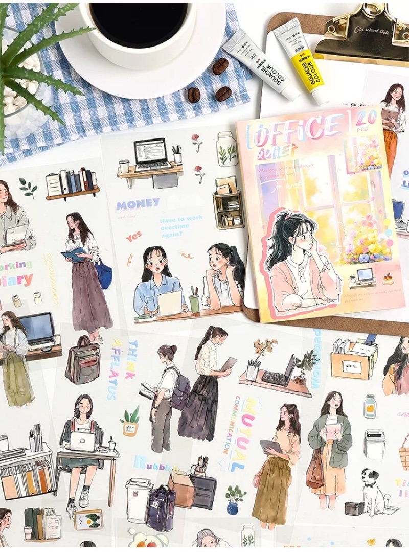 《KATE‘s》[貼紙本]悅真 追逐平凡 PET貼紙 20張/本 4款選 人物 少女 裝飾 貼紙包 ZABC | 蝦皮購物