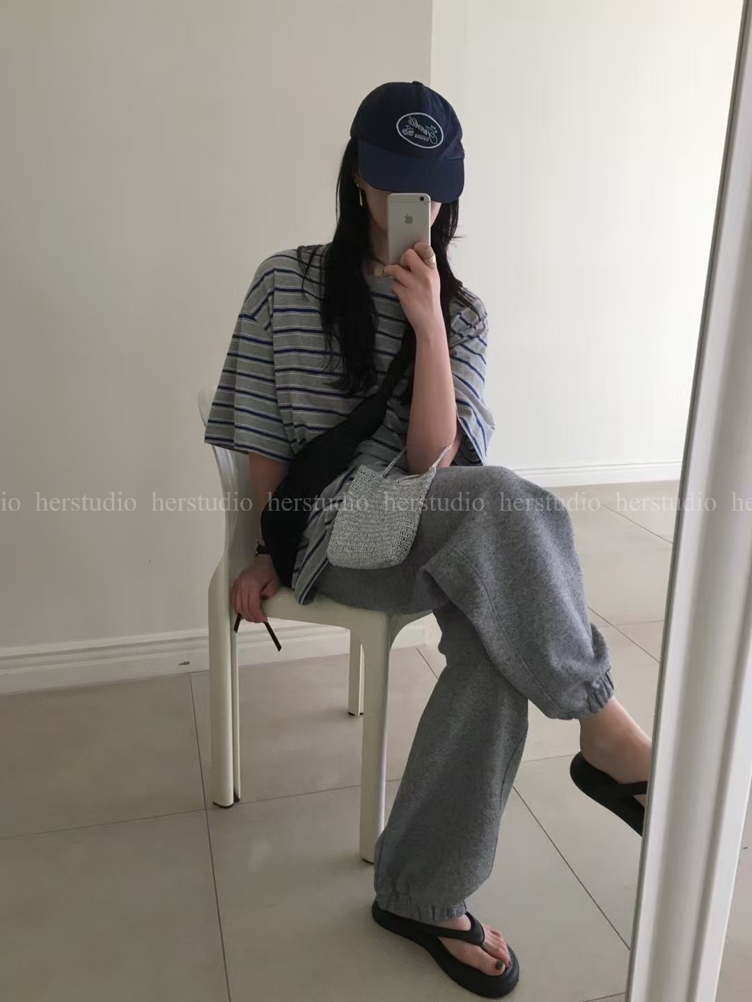 HERStudio韓國代購 高品質落肩混色條紋T(3col) | 蝦皮購物