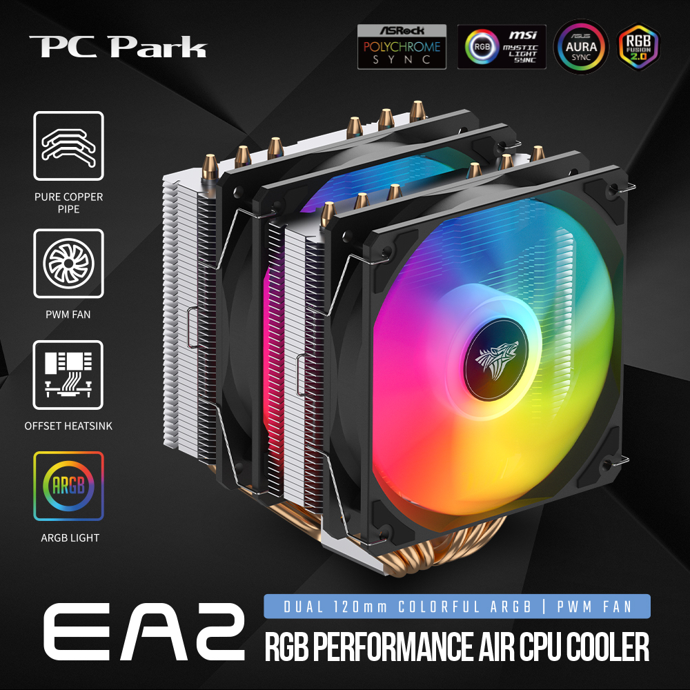 PC Park ARGB塔型 純銅導熱管 七扇葉 九扇葉 CPU散熱器 支援LGA1851腳位 EA1 EA2 順發3C | 蝦皮購物