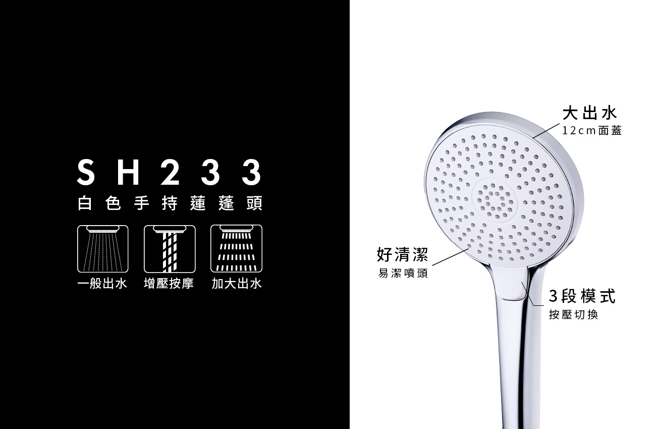Caesar 凱撒 三段按摩花灑 按摩把手 沐浴把手 花灑把手 蓮蓬頭把手 蓮蓬頭花灑 洗澡把手 SH233 (含發票) | 蝦皮購物