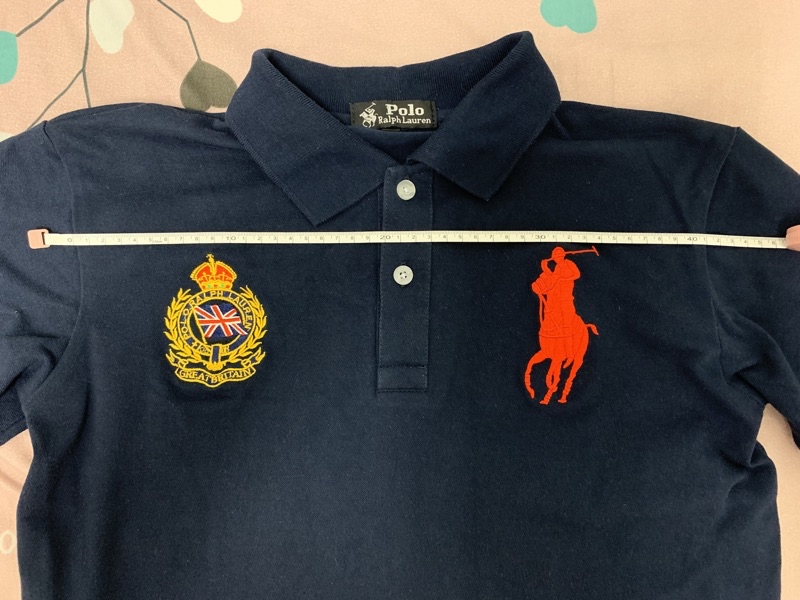 二手 專櫃 Polo Ralph Lauren 短袖 深藍色 POLO衫 紅馬 大馬 刺繡 成人版 皇家徽章 M號 | 蝦皮購物