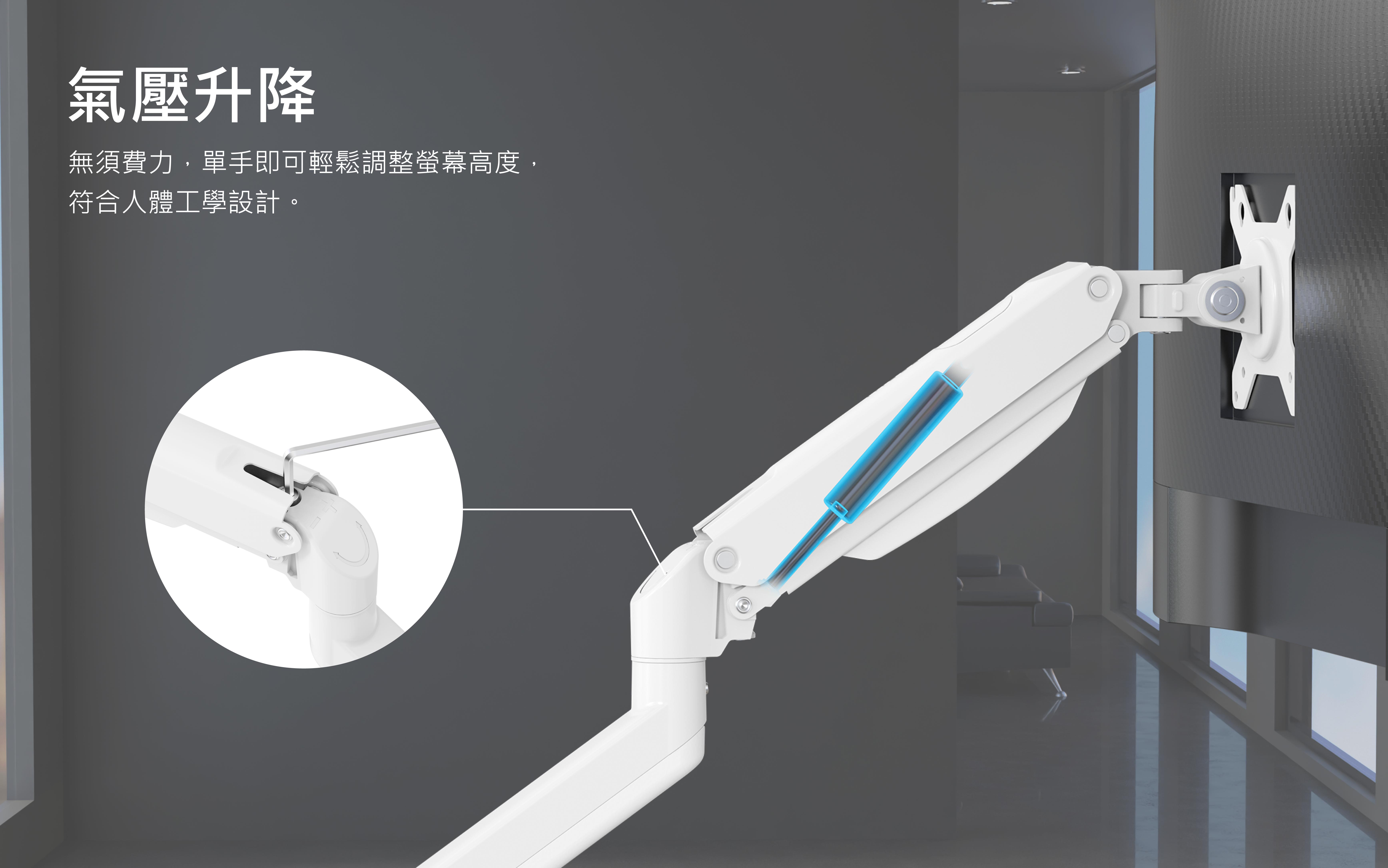 【瑞米 Raymii】VS-89 氣壓式雙螢幕支架 螢幕架 螢幕增高架 懸掛支架 雙螢幕支架 | 蝦皮購物