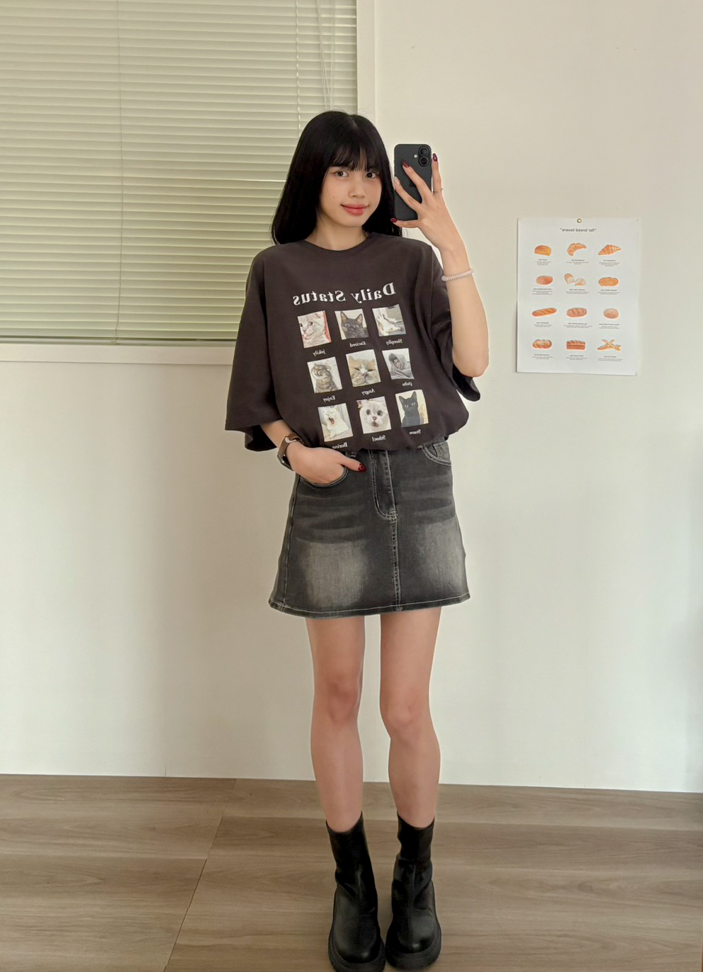 Little SiS. 現貨 ☁️夏🍧 #3125 Daily喵喵(厚磅/薄款)寬鬆大TEE 4colors | 蝦皮購物