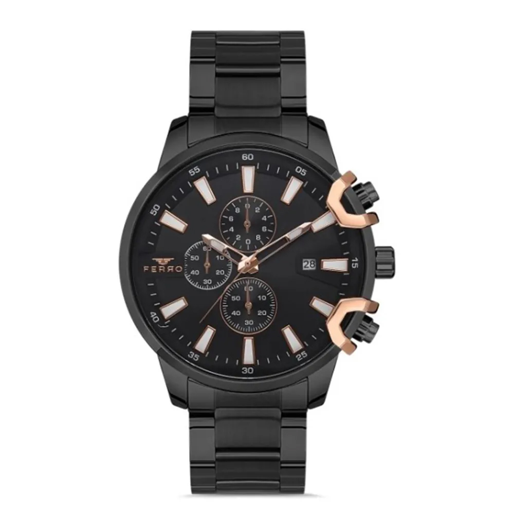 ⏰ACE愛時⏰【FERRO 費羅】F40-098 真三眼 日期顯示 防水30米 夜光 不鏽鋼 男款 手錶 | 蝦皮購物