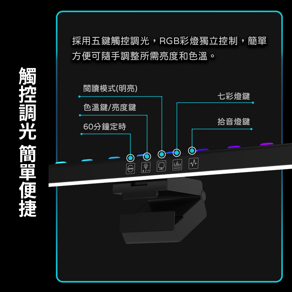 mimax米覓 拾音RGB七彩曲面螢幕掛燈 60cm 掛燈 螢幕掛燈 曲面掛燈 | 蝦皮購物