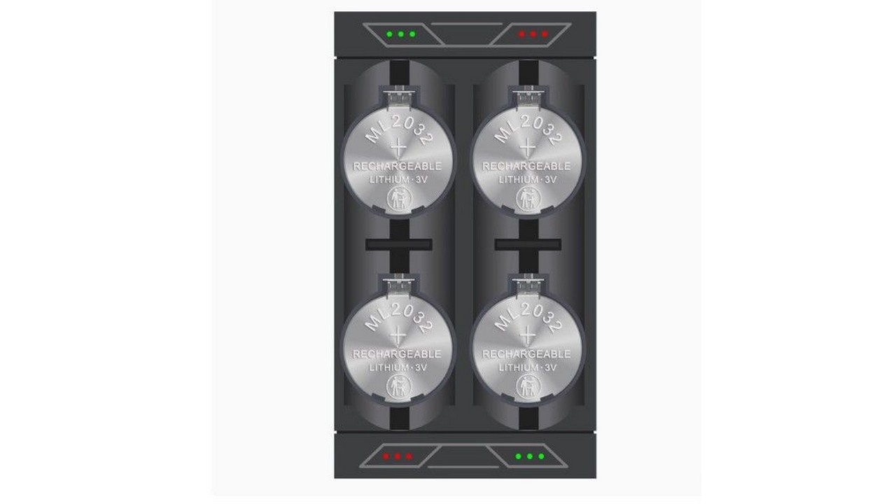 ML2032/ ML2025紐扣電池充電器3V 四槽智能充電器 3V充電器快充 | 蝦皮購物