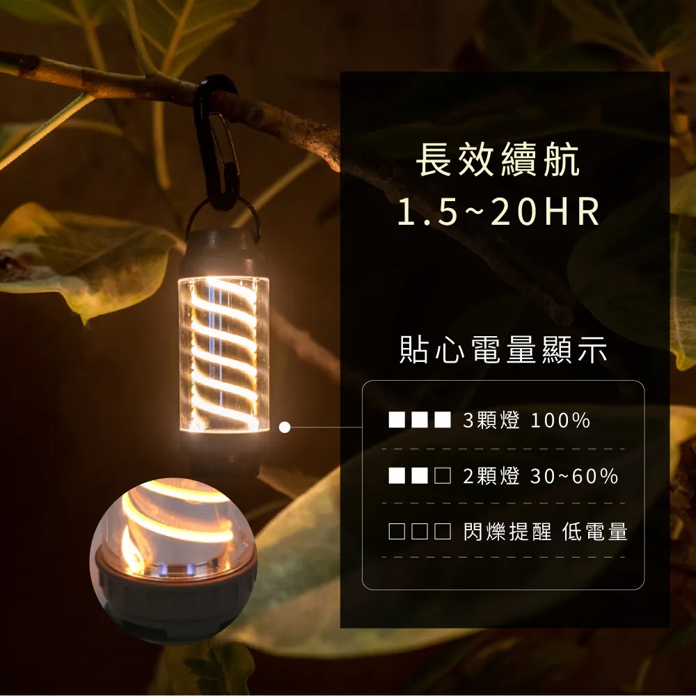 【KINYO】小燈塔百變螺旋露營燈 CP-079 IPX6 防水 登山 LED 無段式 充電 愛露愛玩 | 蝦皮購物
