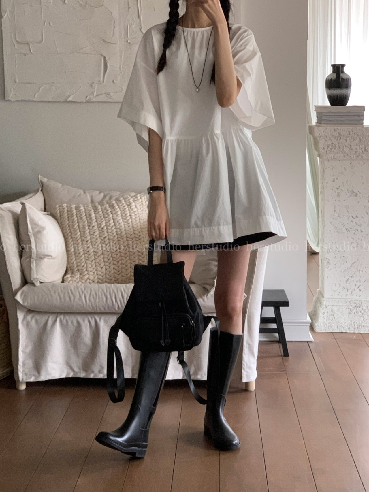 HERStudio韓國代購 露背綁帶短袖洋裝(2col) | 蝦皮購物