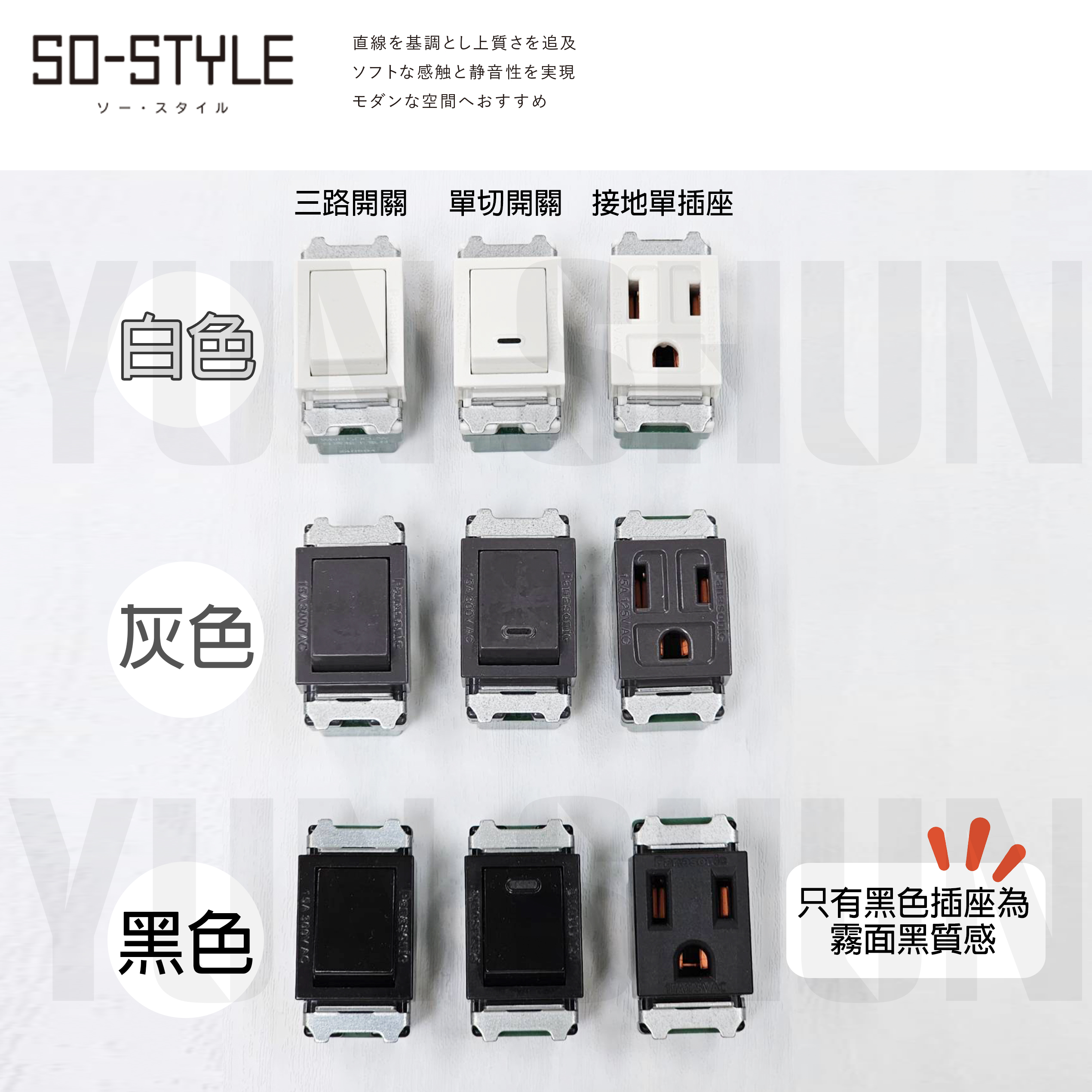 【允順水電材料便利購2店】SO-STYLE 國際牌 開關 插座 接地插座 薄型 蓋板 面板 日本製 白／灰／黑 | 蝦皮購物