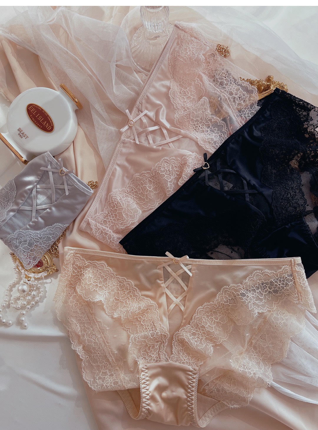 【Co Co S】K978法式奢華感交叉鏤空圓點蕾絲內褲 | 蝦皮購物