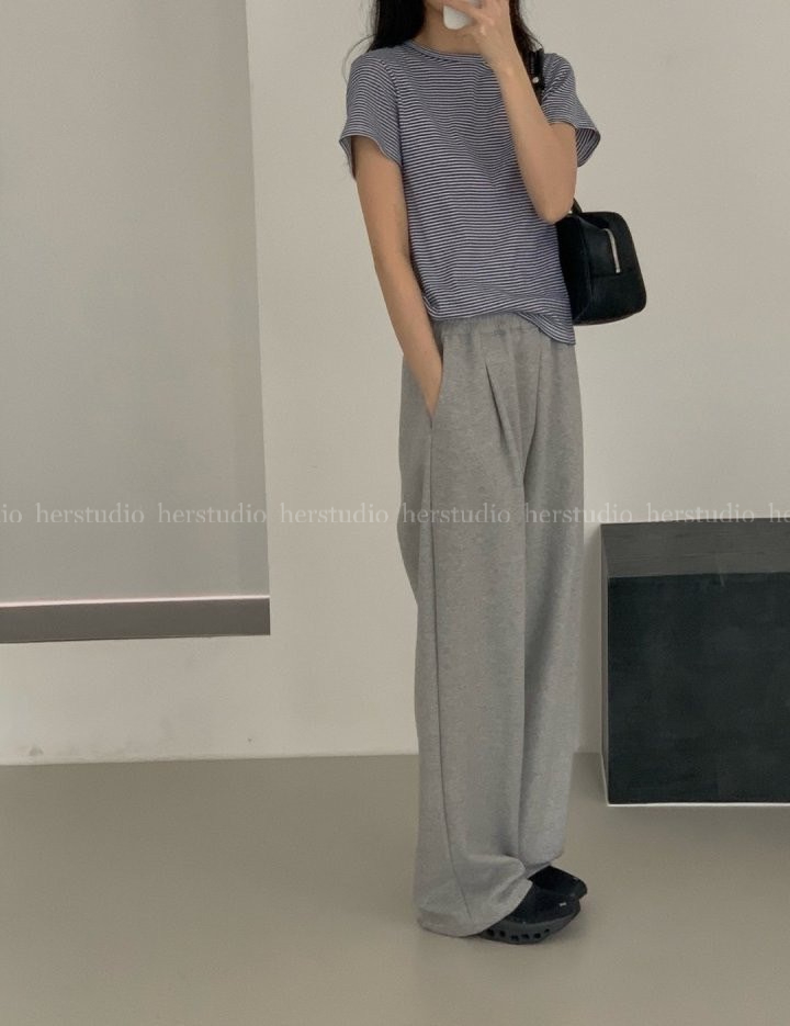 HERStudio韓國代購 細條紋基礎圓領棉T(3col) | 蝦皮購物