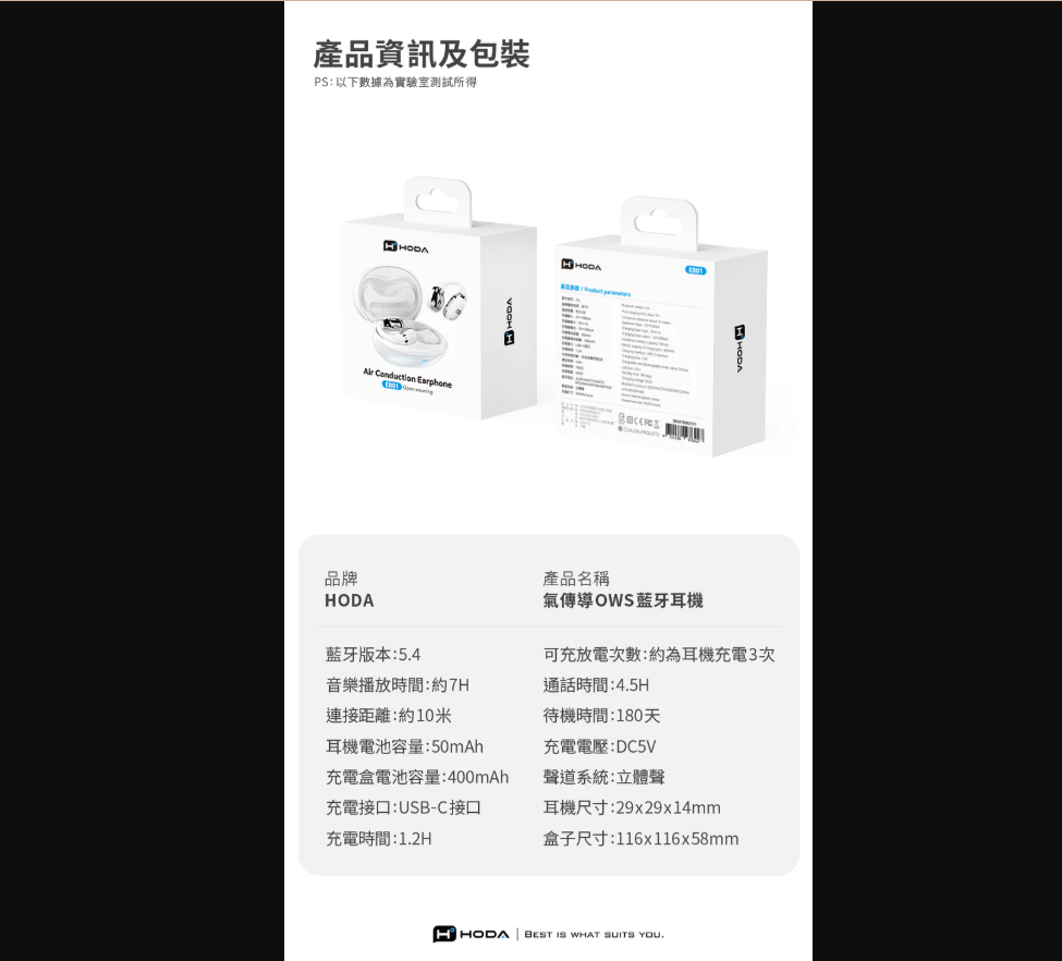 10倍蝦幣 CUO HODA 氣傳導 OWS 藍牙耳機 無線耳機 藍芽 通話 音樂 運動 耳夾 耳掛 TYPE C | 蝦皮購物