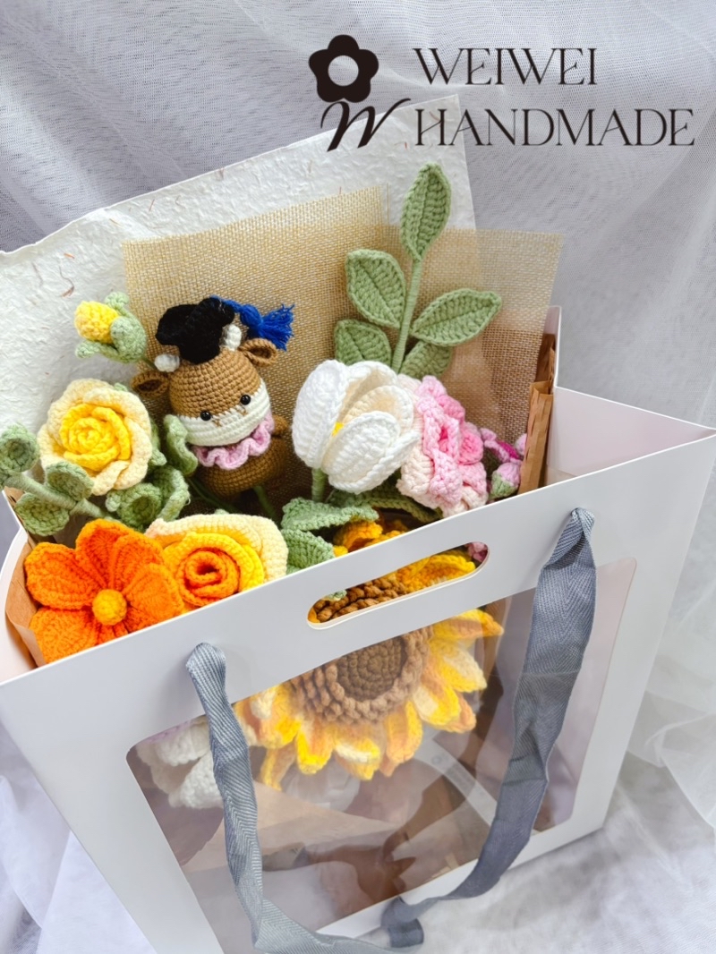 織家居 】手工針織系列｜玫瑰海芋花束 | 蝦皮購物