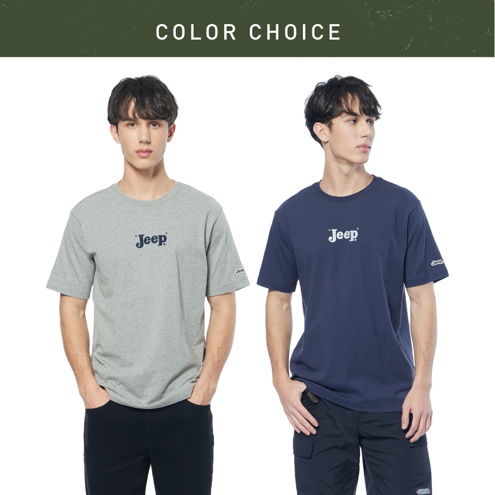 JEEP 男裝 品牌文字印繡純棉短袖T恤-藍色 | 蝦皮購物